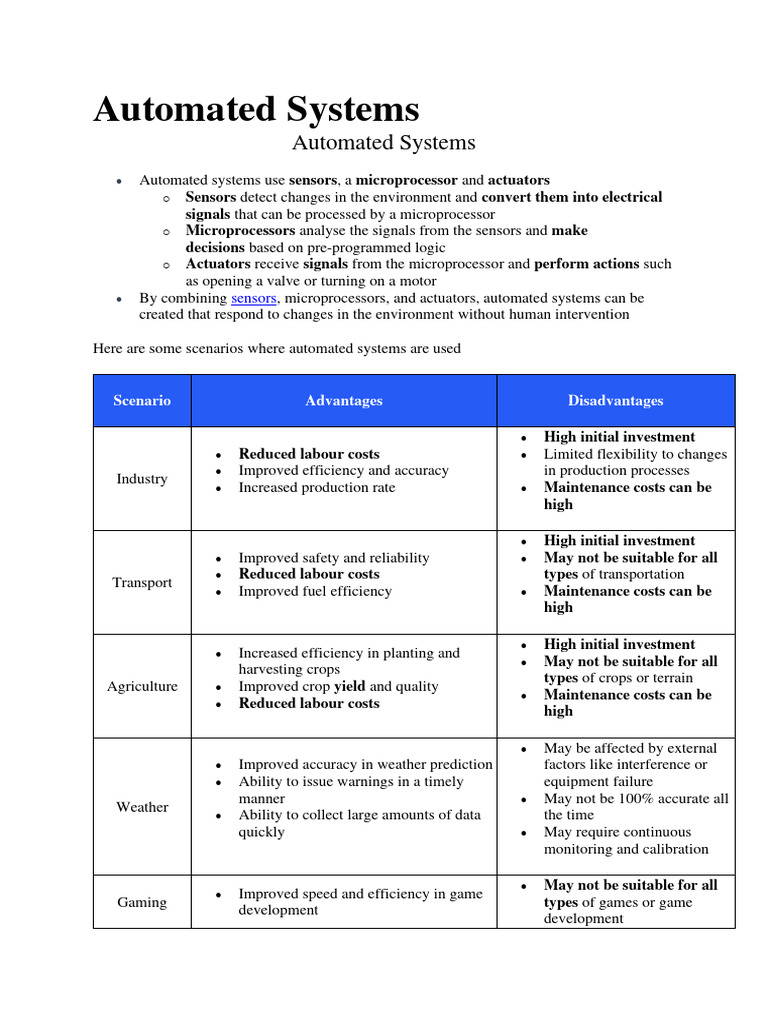 Automated System | PDF | Automation | Actuator