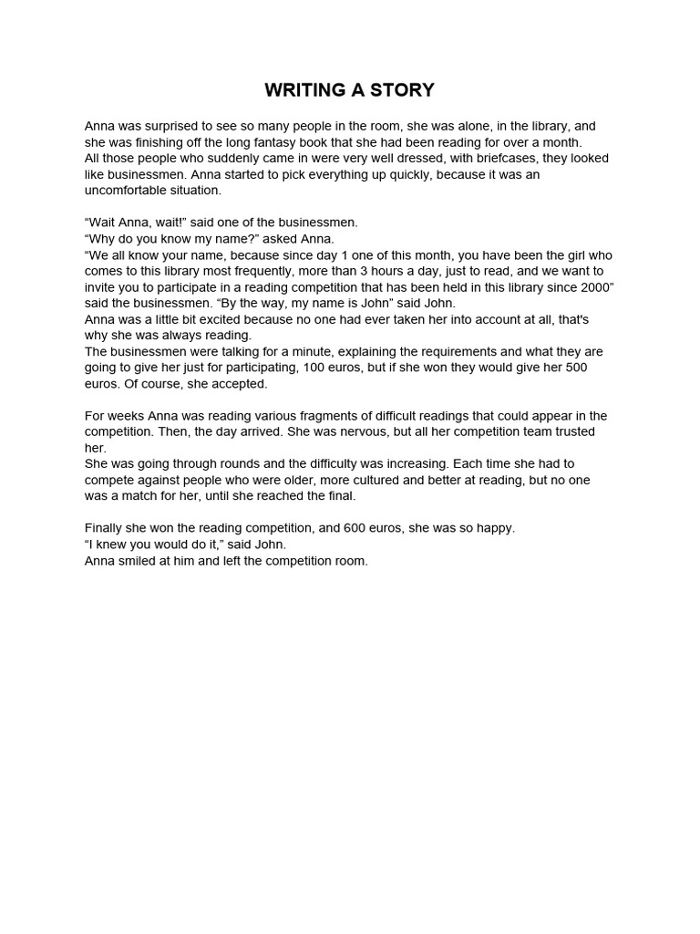 Writing A Story | PDF
