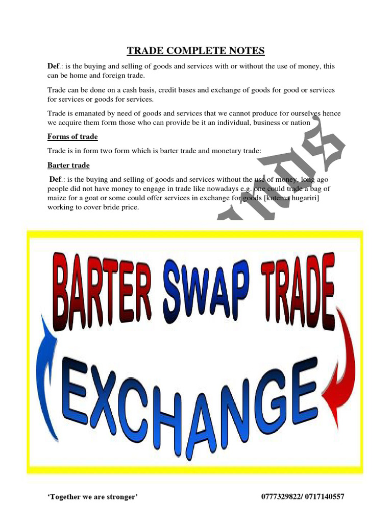 'O' Level Commerce New (Trade Full Notes) | PDF | Retail | Supermarket