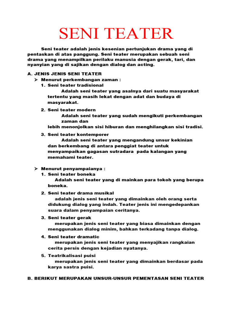 Seni Teater | PDF