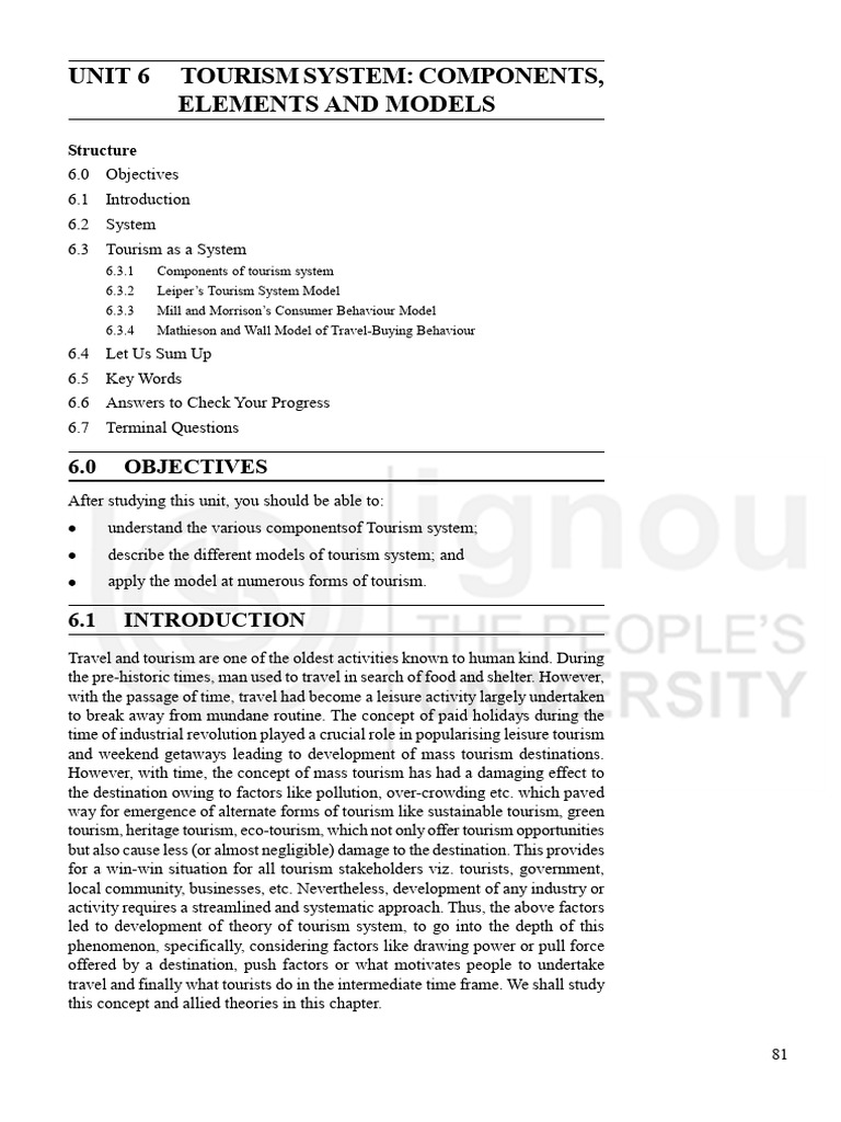 Unit-6 | PDF | Tourism | System