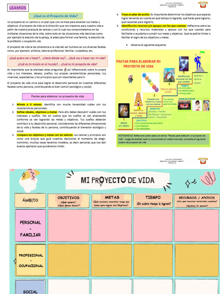 Act. s5 - Proyecto de Vida. | PDF | Desarrollo personal