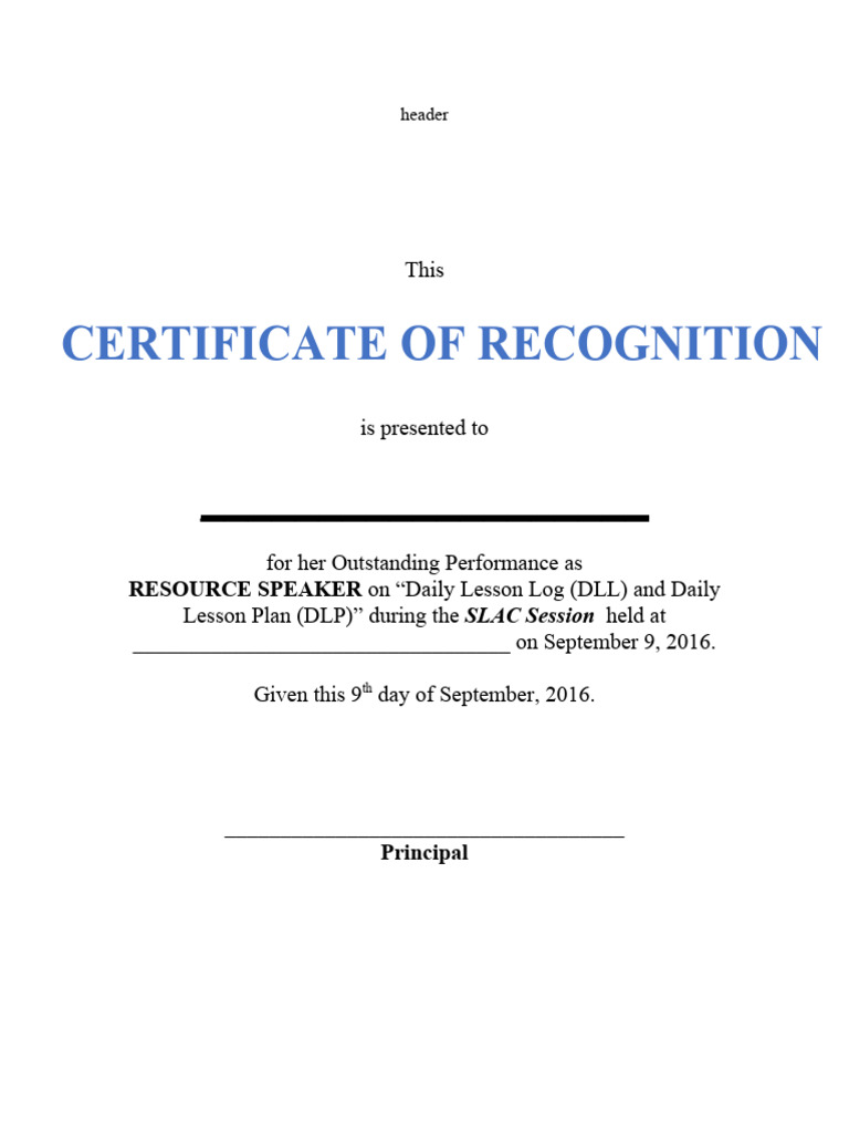 Certificate For Resource Speaker Pdf