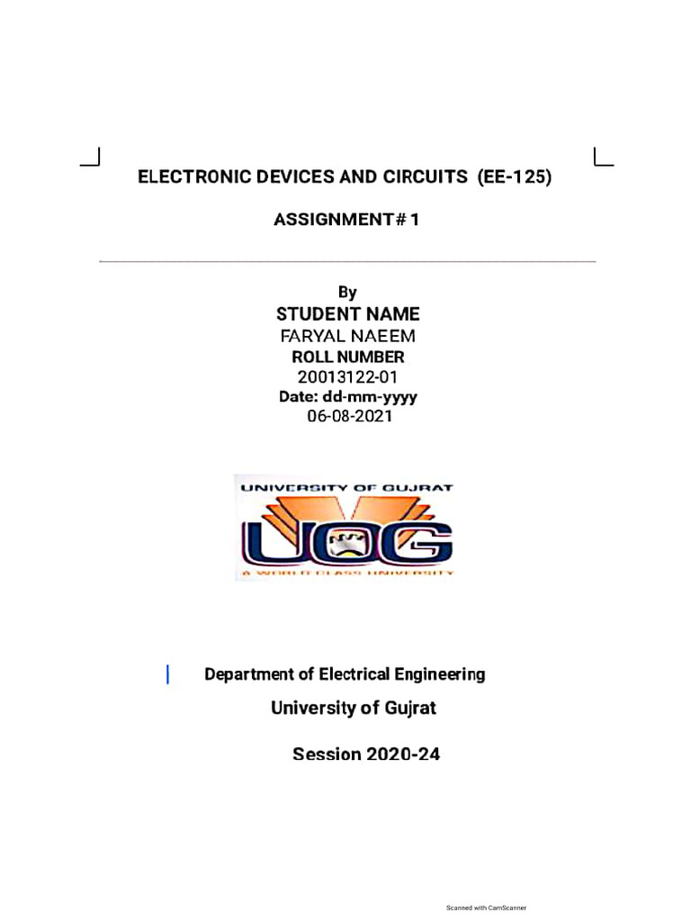 20013122-001 EDC Assignment#1 | PDF