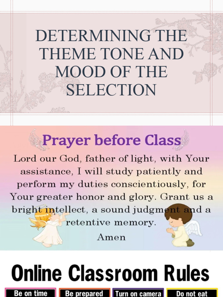 Determining The Theme Tone and Mood of The Selection | PDF | Body Language | Human Communication