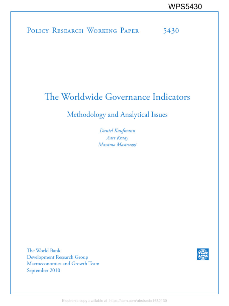 World Bank Methodology Pdf Governance Estimator