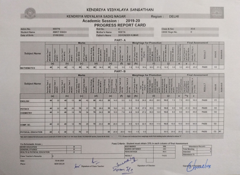 11th marksheet | PDF | Educational Institutions | Secondary Education