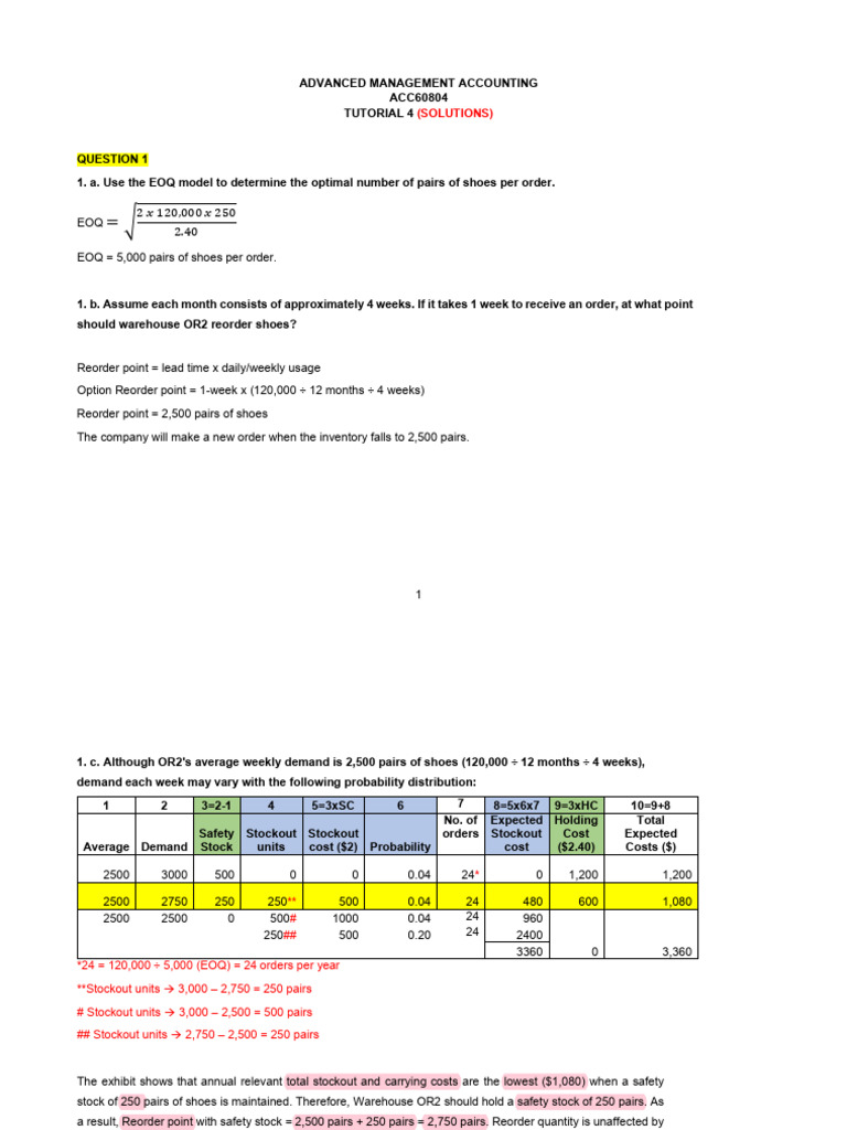 AMA Tutorial 4 (A) | PDF | Uncertainty | Value (Economics)