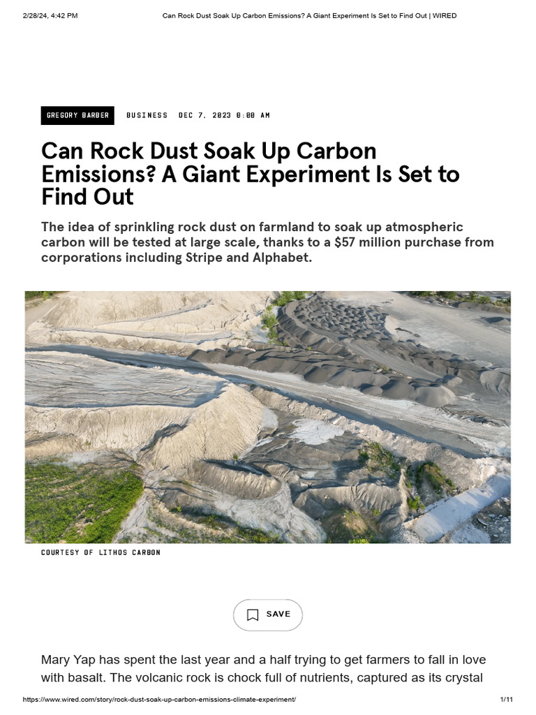 Can Rock Dust Soak Up Carbon Emissions - A Giant Experiment Is Set To ...