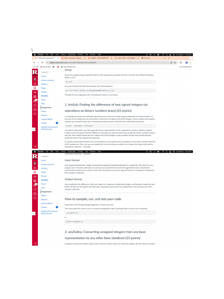 Programming Assignment: Binary Operations | PDF | Subtraction | Integer (Computer Science)