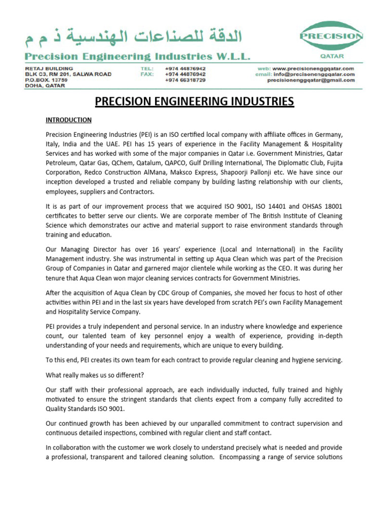 00 Precision Introduction Writeup | PDF | Employment | Qatar