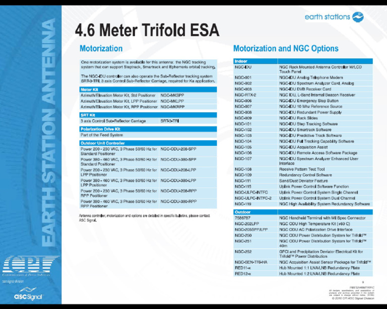 Asc Signal 120 4 6 Meter Trifold Transportable Antenna - 9 | PDF