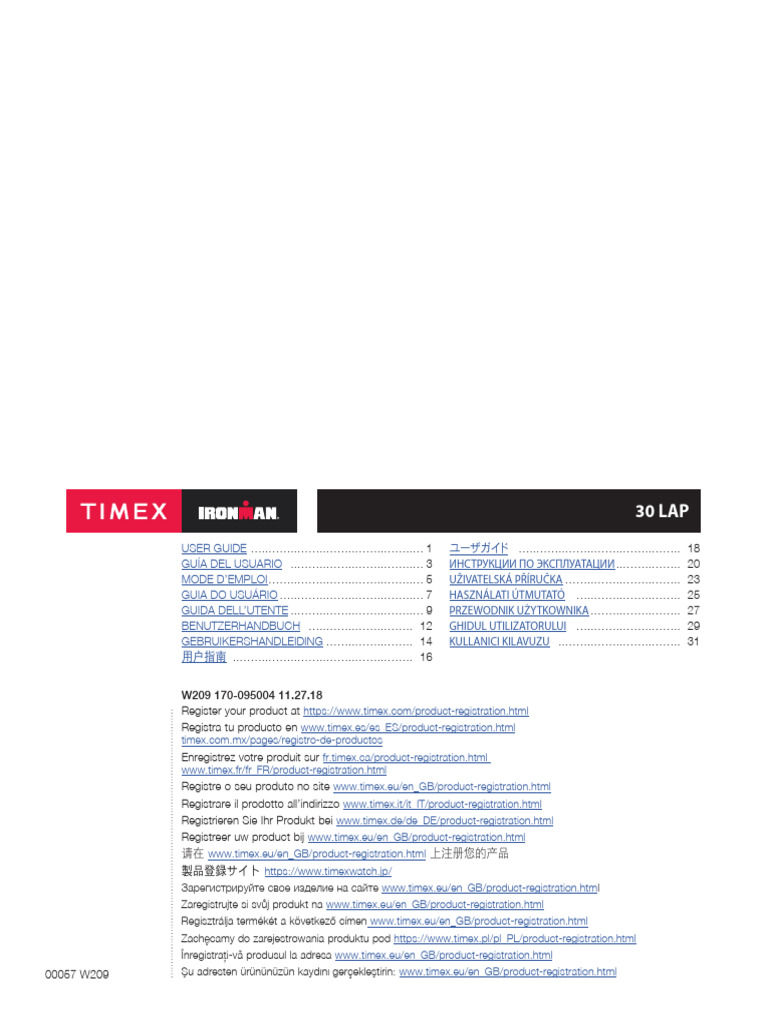 Timex User Guide W-209 | PDF