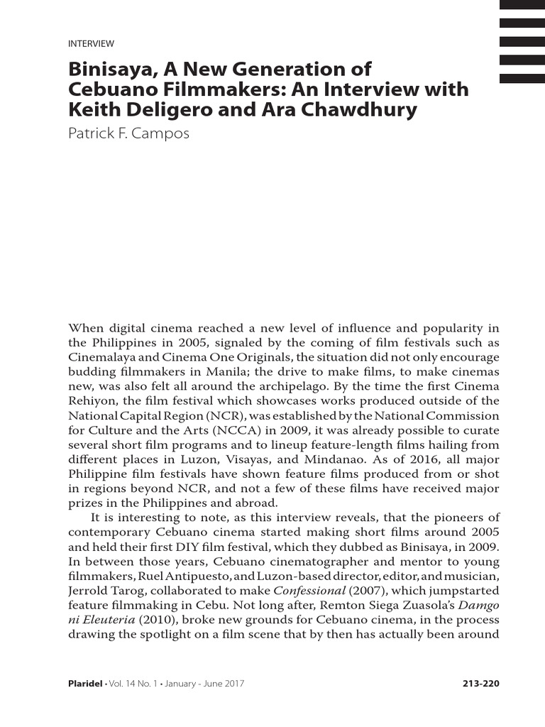 Cebuano Filmmakers: The Binisaya Movement | PDF | Cebu