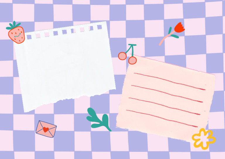 Purple Colorful Cute Blank Note A4 Landscape | PDF