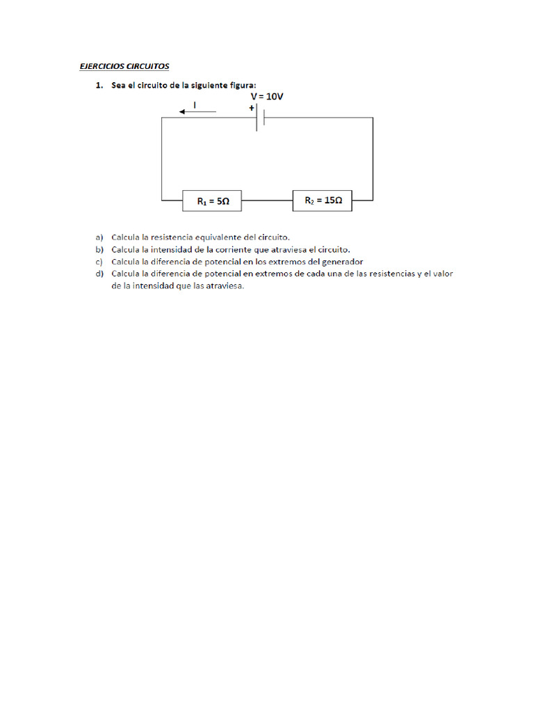EJERCICIOS CIRCUITOS 1 - Resueltos | PDF