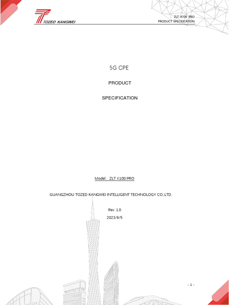 ZLT X100 PRO Datasheet - V1.0 | Download Free PDF | Wi Fi | I Pv6