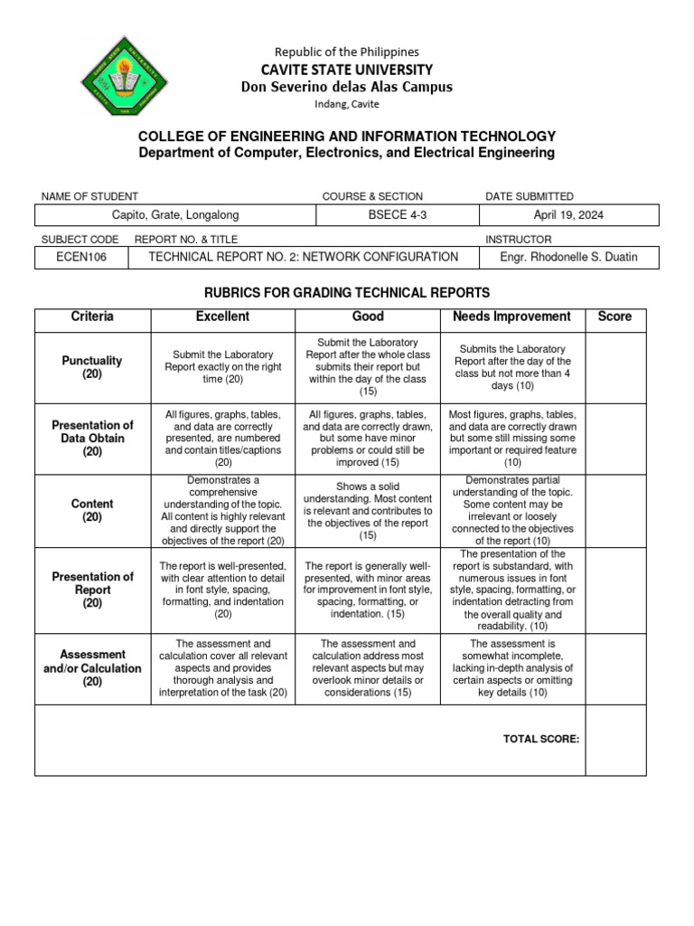 Rubrics Lab 2 | Download Free PDF | Data | Laboratories
