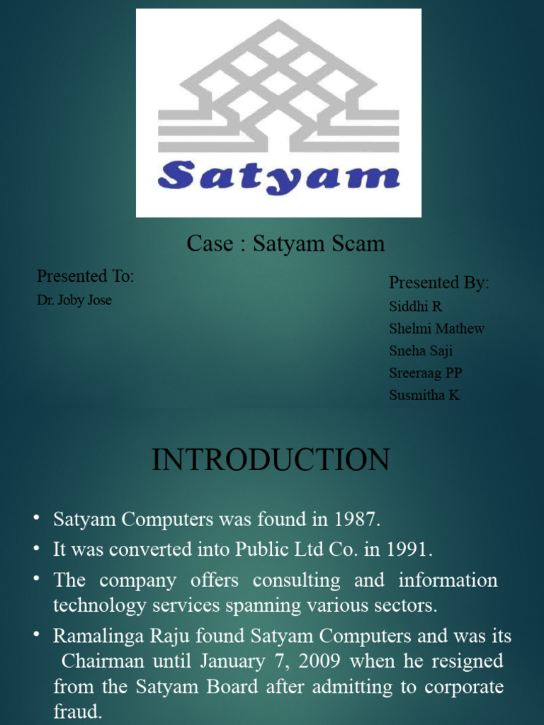 Business Students' Guide: Satyam Scam | PDF | Economies | Business