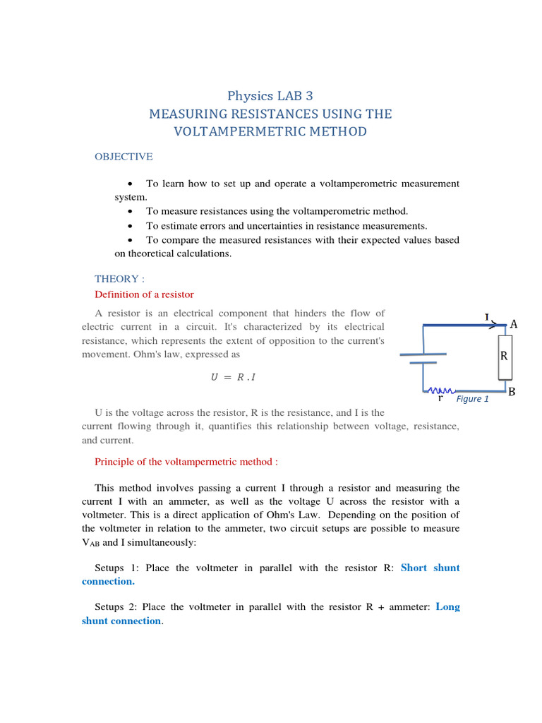Physics LAB 3 | PDF | Resistor | Voltage