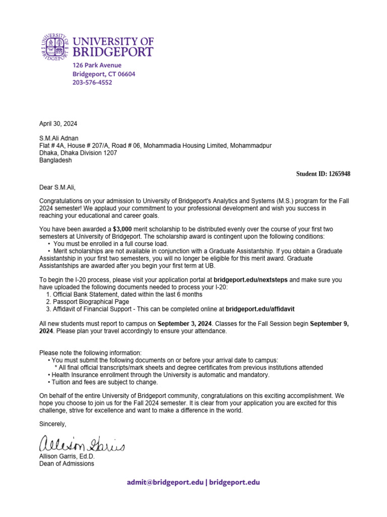 A Letter Bridgeport | PDF