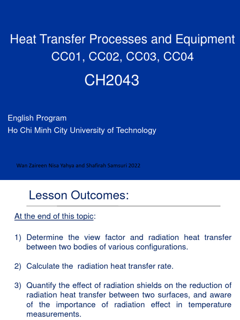 CH2043 - Radiation Heat Transfer - Lecture Slides | PDF | Heat Transfer | Heat