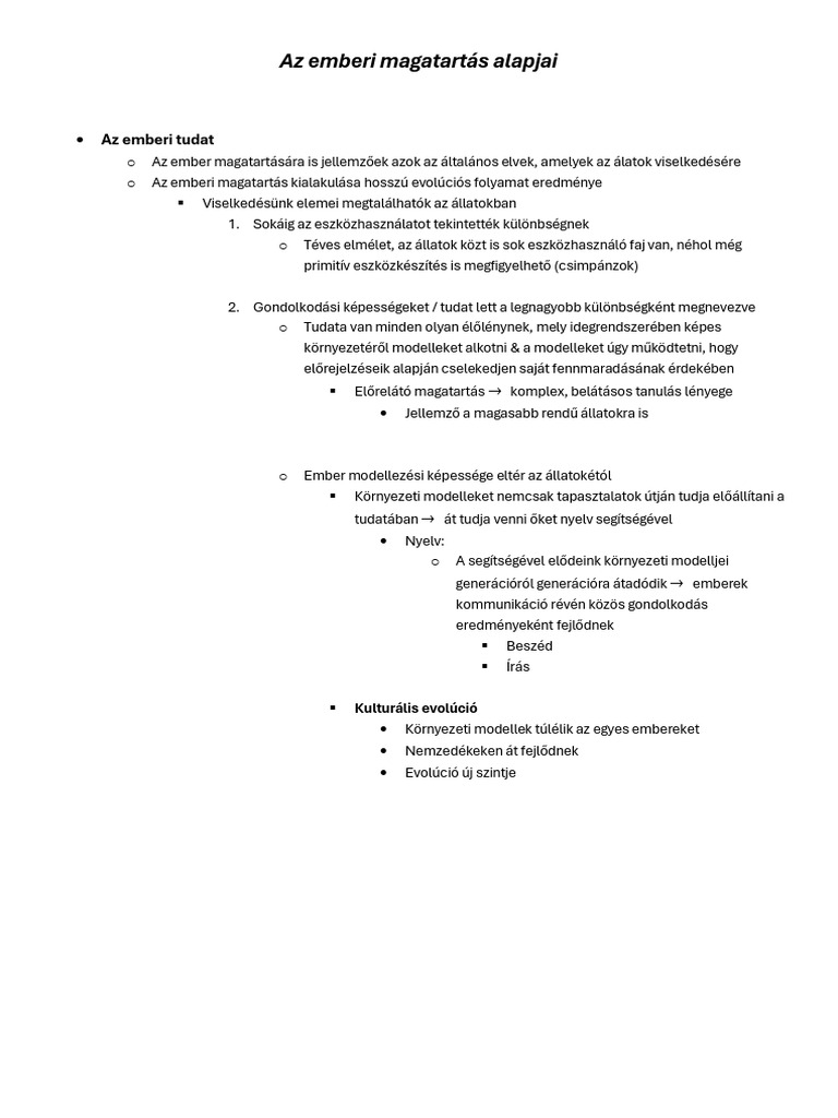 Az Emberi Magatartás Alapjai | PDF
