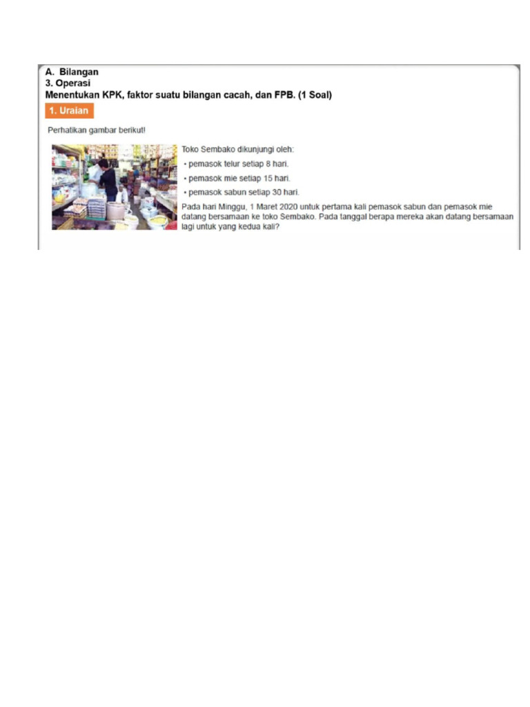 KPK FPB Soal Cerita 2 | PDF