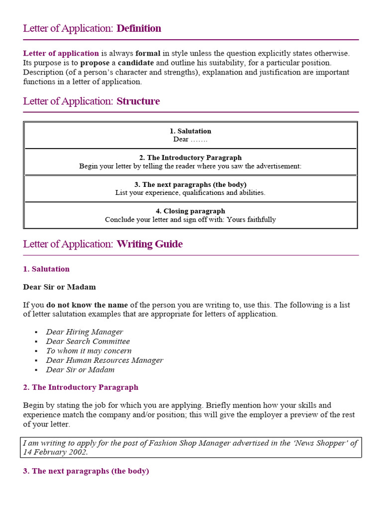 Writing C2 Letter of Application | PDF | Teachers | Experience