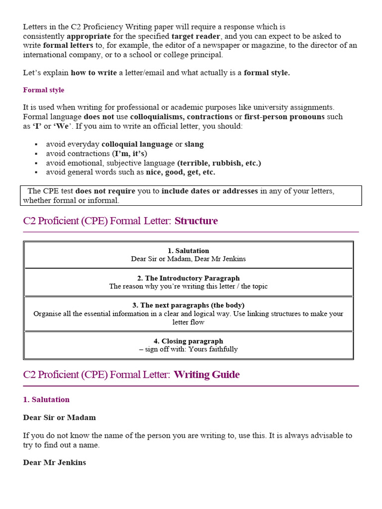 Writing C2 Formal Letter-Email | PDF | Madam | Human Communication