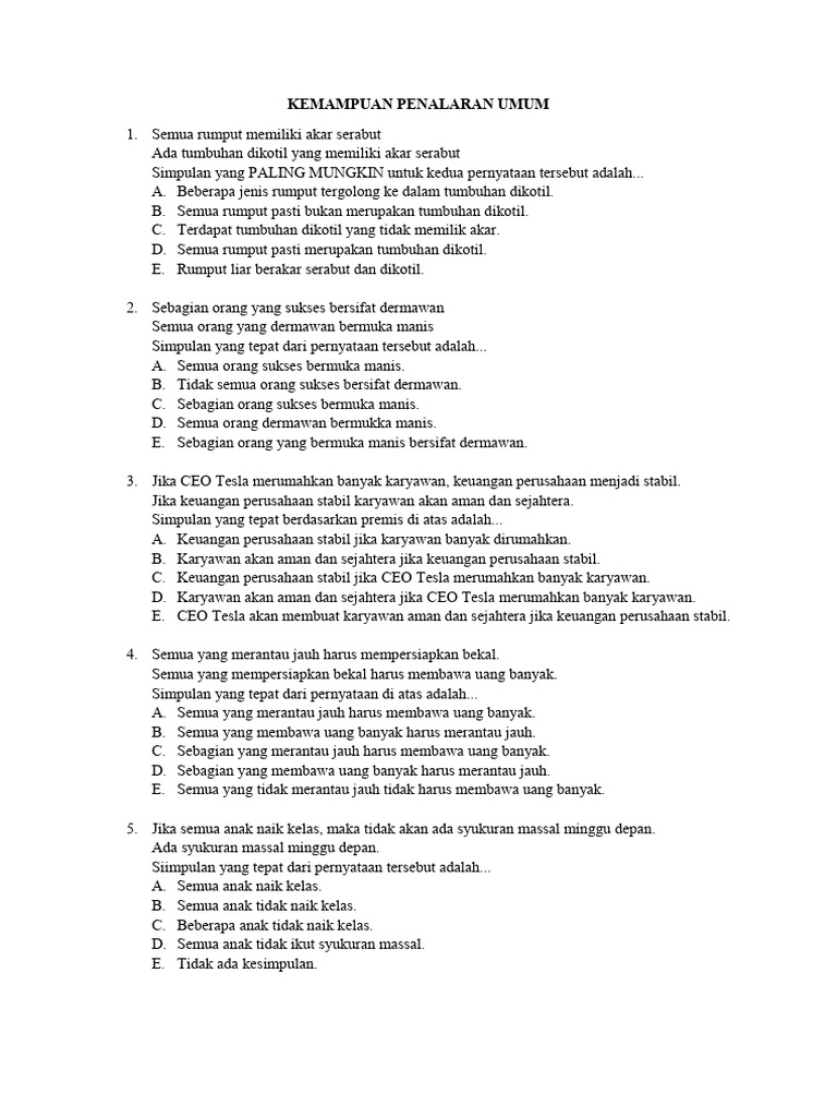 Soal Penalaran Umum | PDF