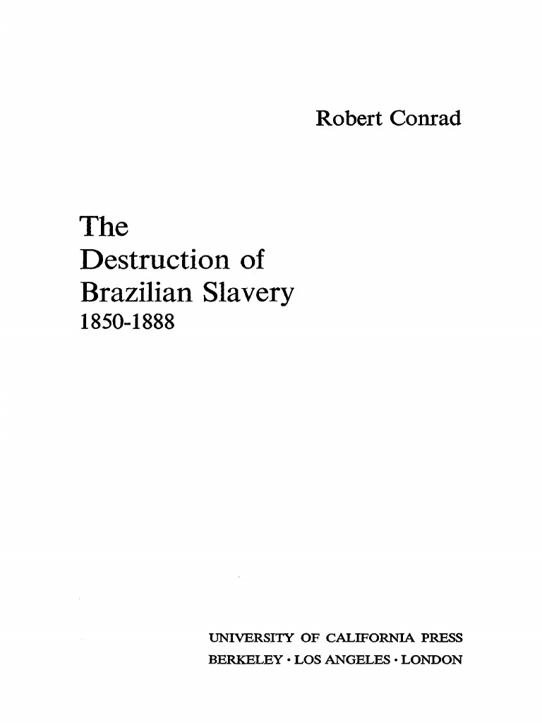 (The Destruction of Brazilian Slavery 1850-1888) Frontmatter | PDF