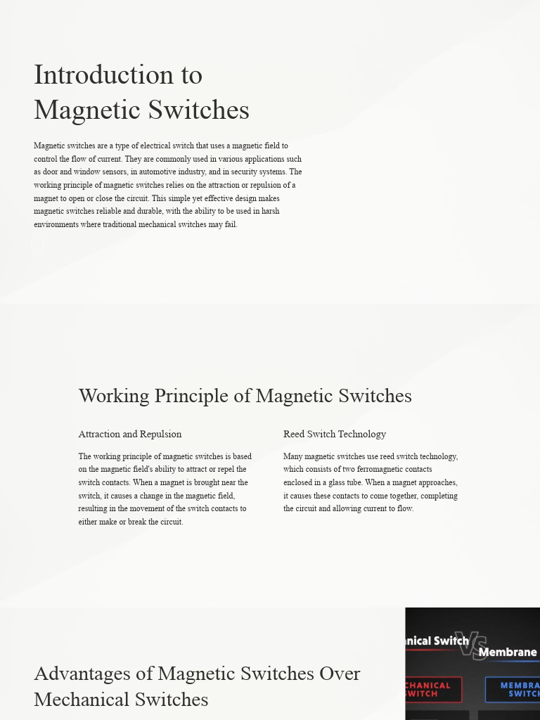 Overview of Magnetic Switches | PDF | Switch | Magnetism