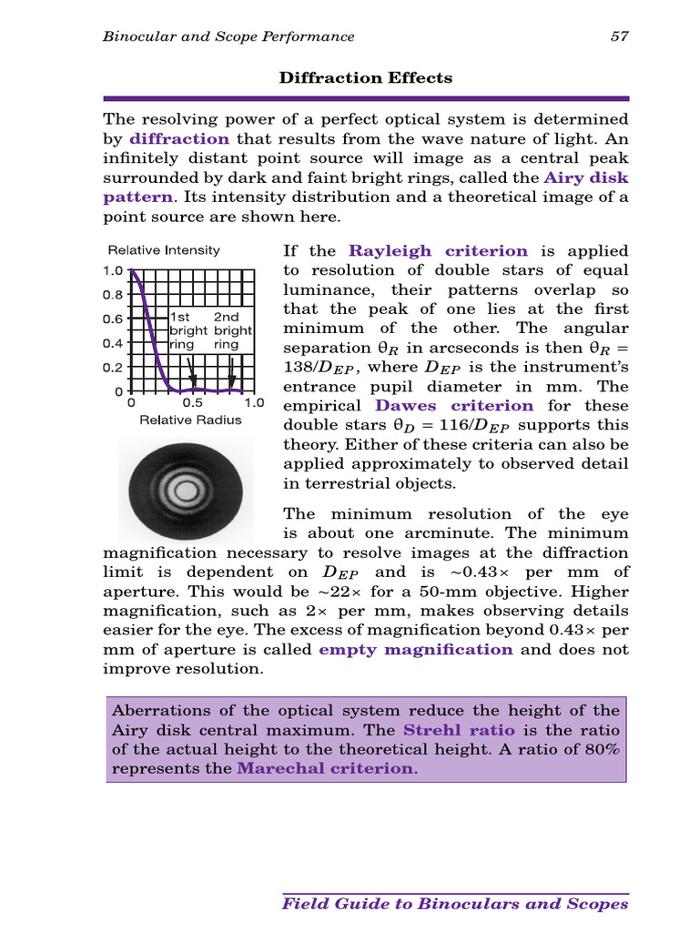 Field Guide To Binoculars and Scopes | PDF | Angular Resolution | Electrodynamics