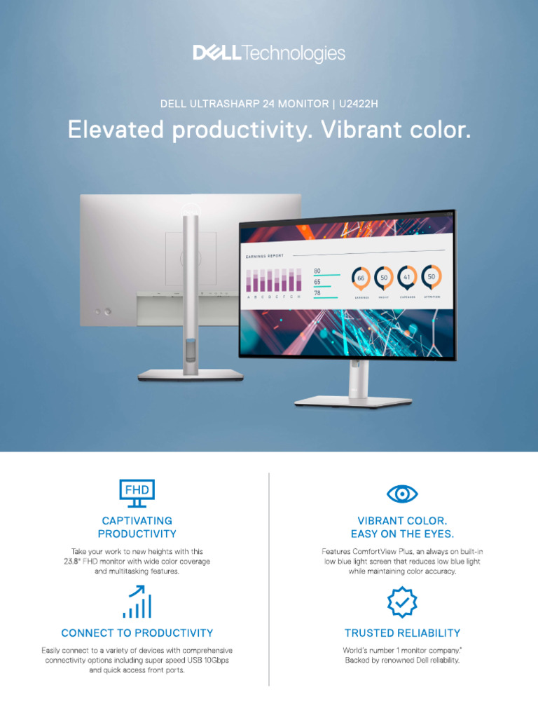 Dell 24 Monitors U2422h Data Sheet 8-12-21 | PDF