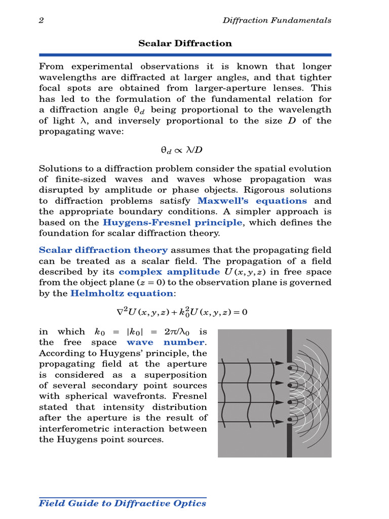 Field Guide To Diffractive Optics | PDF | Diffraction | Electromagnetic Radiation