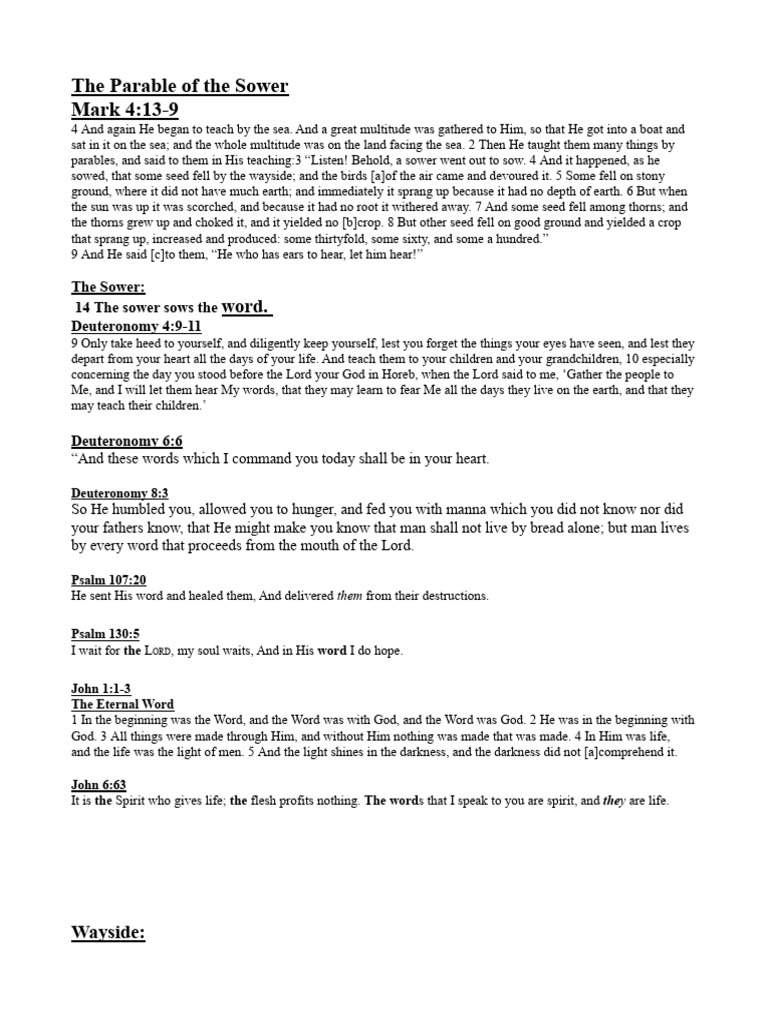 Parable of The Sower | PDF | Religious Belief And Doctrine | Christian ...