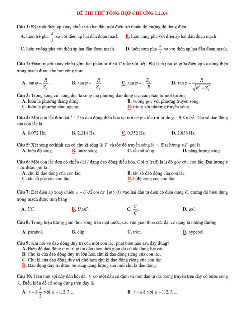 LTV Thi Thu Chương 1234 | PDF