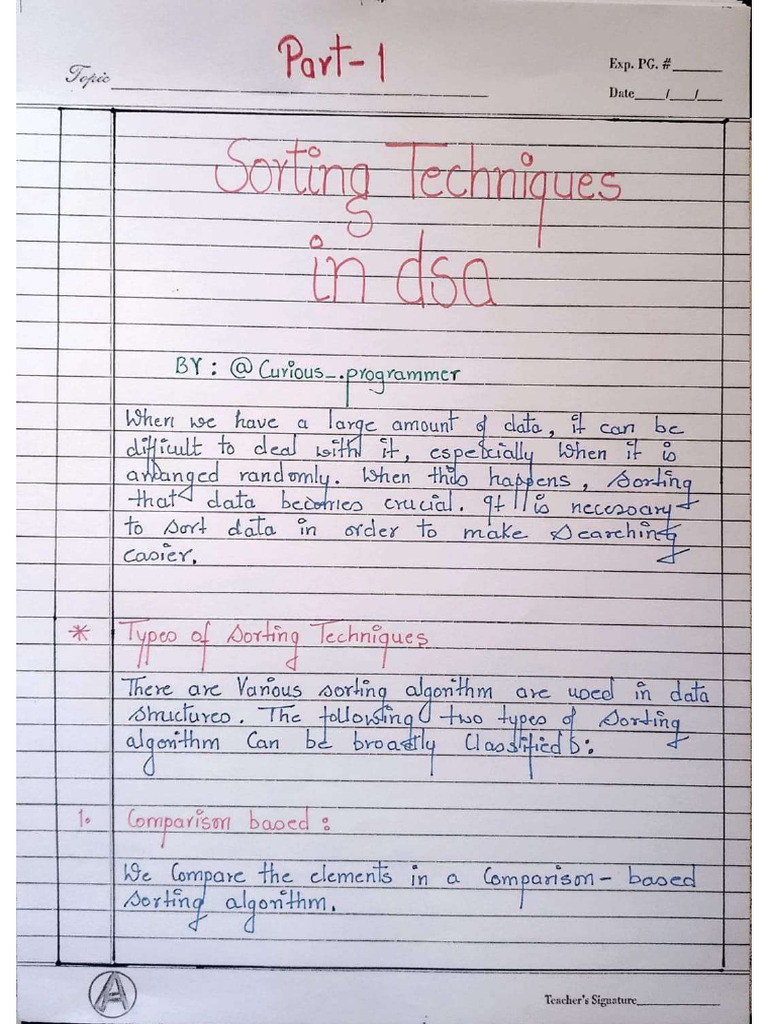 Searching & Sorting in DSA Part 1 | PDF Searching & Sorting in DSA Part 1 | PDF