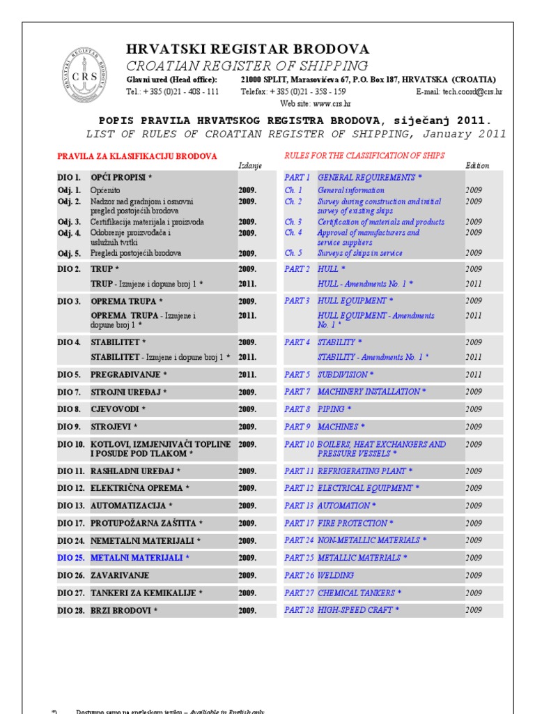HRB Rules For The Classification | PDF | Mechanical Engineering | Nature