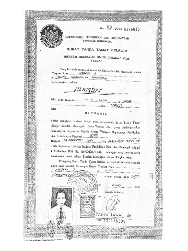 Surat Tanda Tamat Belajar | PDF