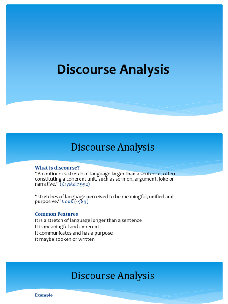 Understanding Discourse Analysis Basics | PDF | Discourse | Conversation
