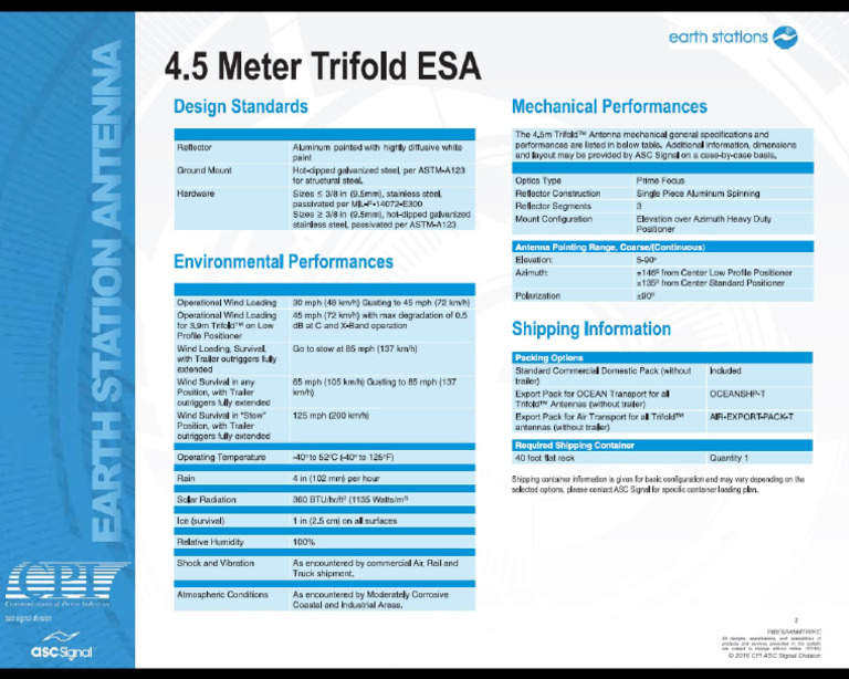 Asc Signal 119 4 5 Meter Trifold Transportable Antenna - 2 | PDF