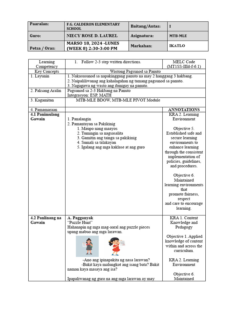 PAgsunod Sa Panuto | PDF PAgsunod Sa Panuto | PDF