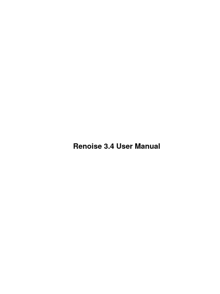 Renoise User Manual | PDF | Computer File | Graphical User Interfaces