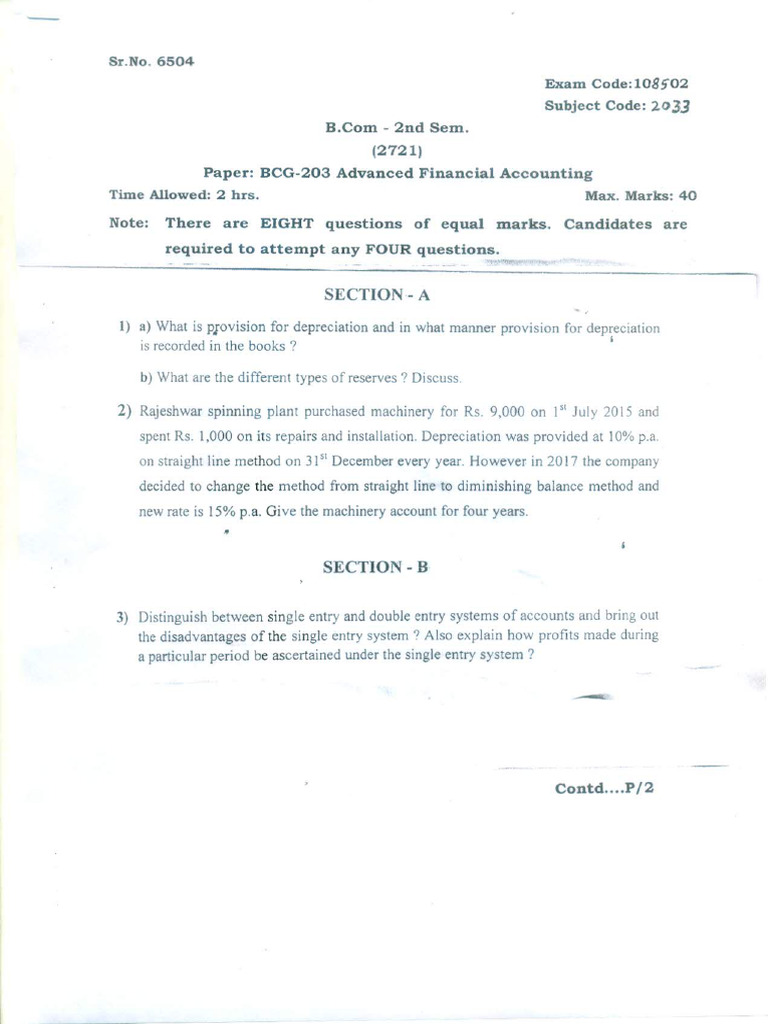 Afa Bcomph 2nd Sem 2021 | PDF