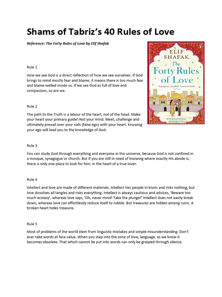 Forty Rules of Love List | PDF | God | Love
