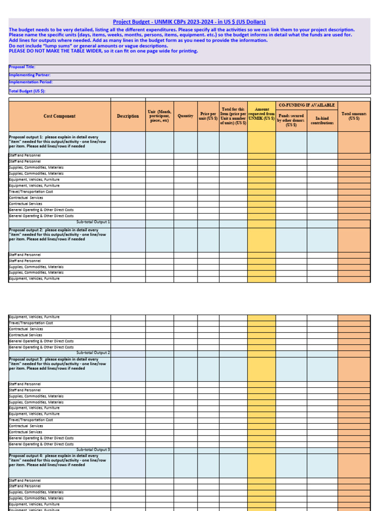 CBP Budget Form-2023-2024 - 0 | PDF | Transport | Budget