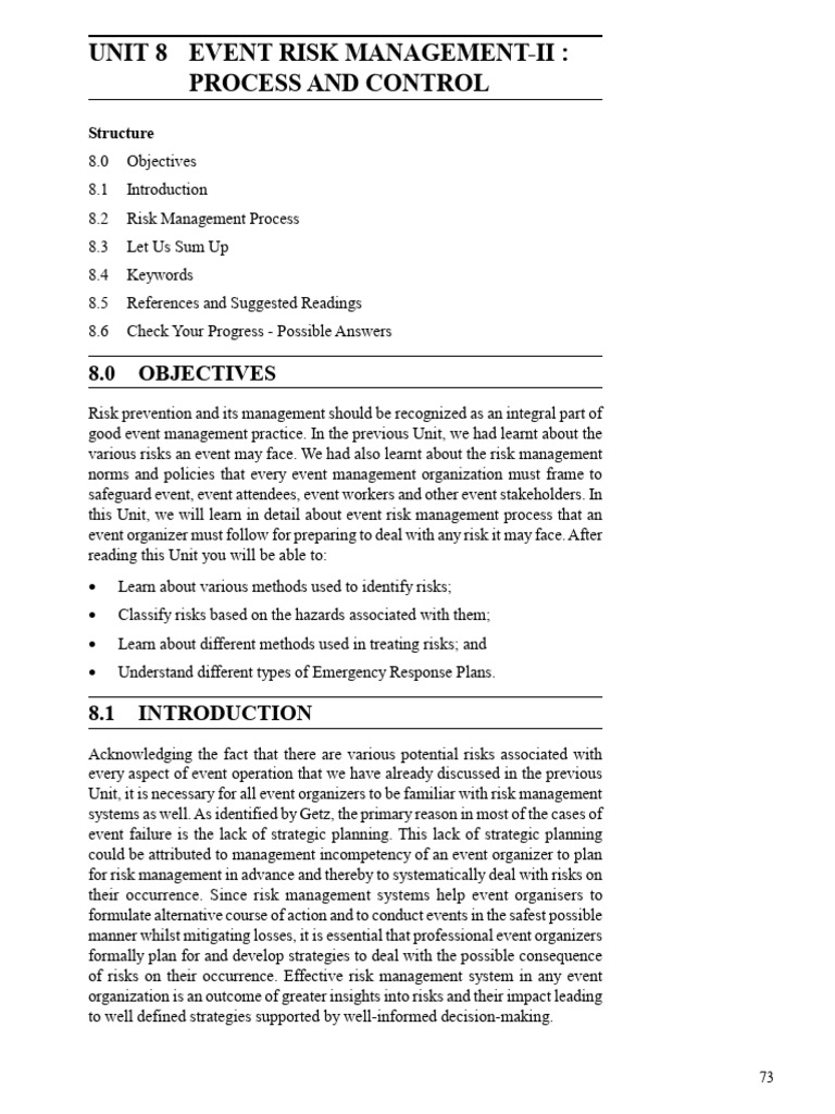 Event Risk Management-II Process and Control | PDF | Risk Management | Risk