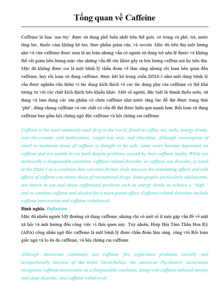 Tổng quan về Caffeine | PDF